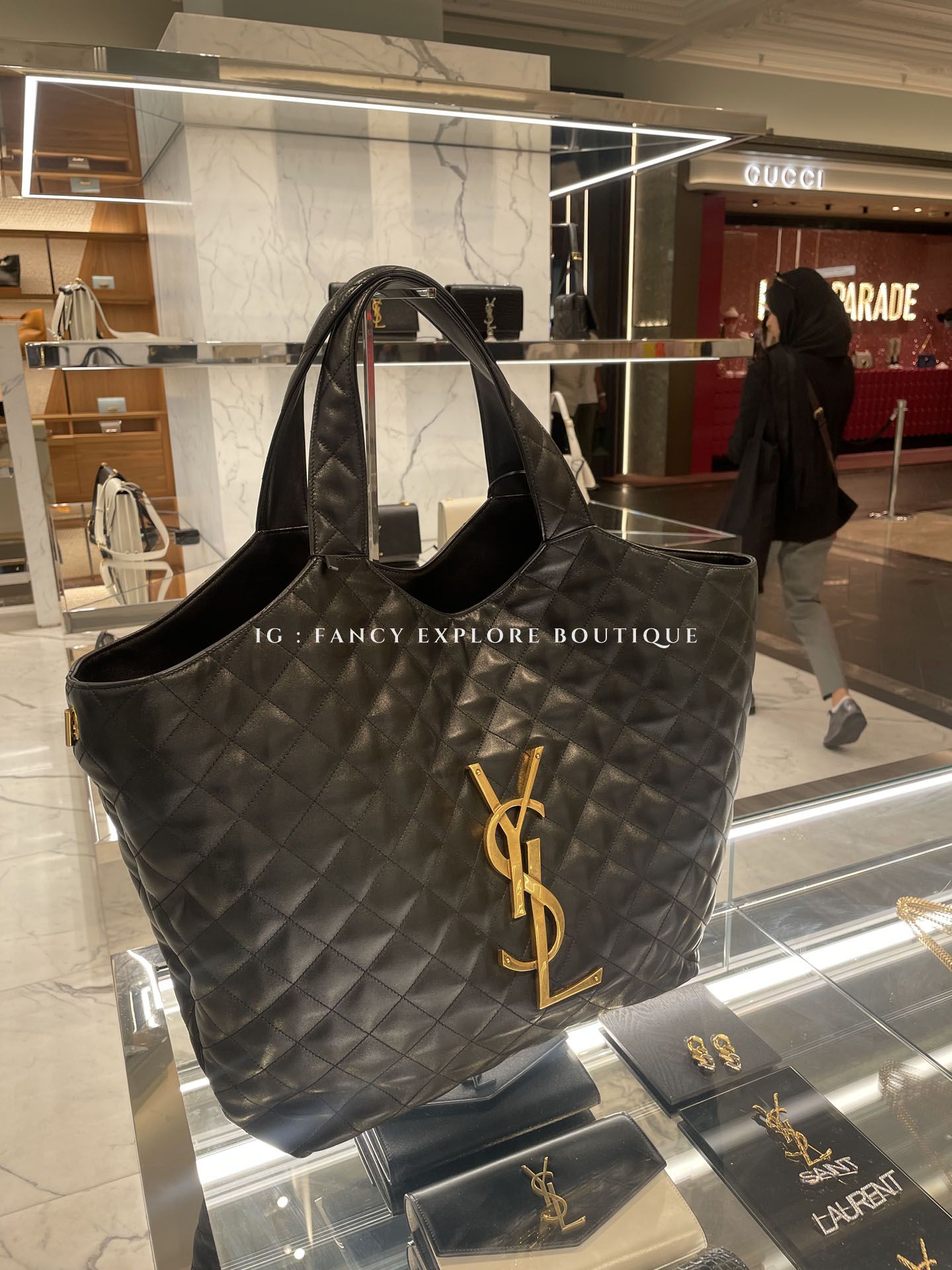 YSL ICARE小羊皮大型托特包-黑 - Fancy Explore Boutique