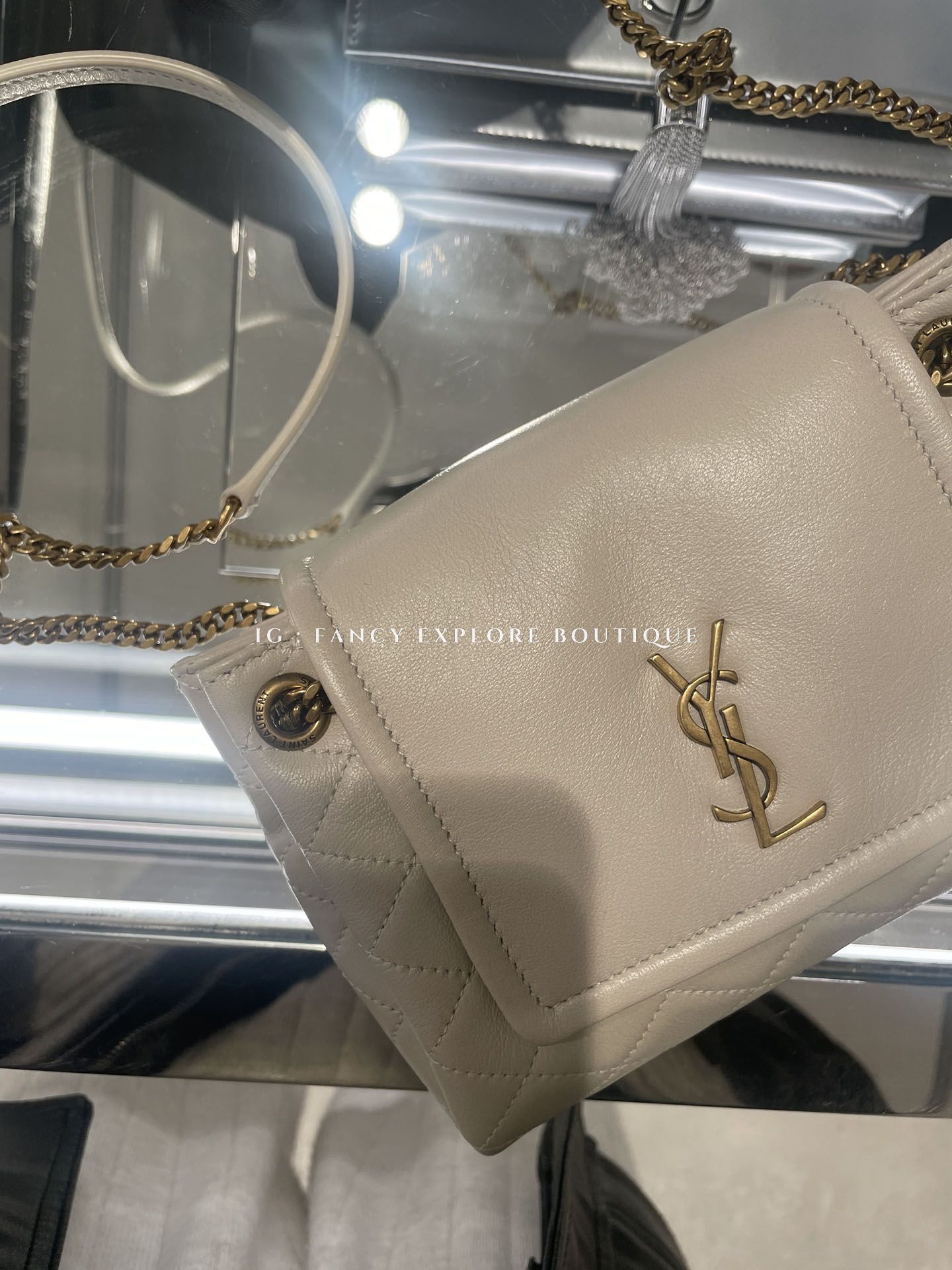 YSL NOLIA小羊皮迷你手袋 白 - Fancy Explore Boutique